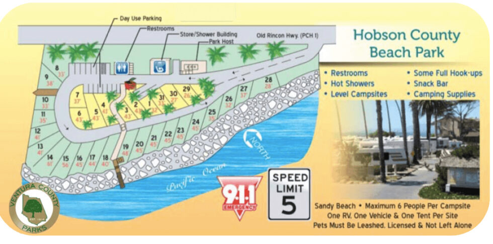 Hobson Beach Campground Ventura - Coyote RV Rentals